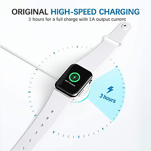 Short Watch Charger for Apple Watch Charger, USB A Short iWatch Charging Cable Short Cord Compatible with Apple Watch Series 9 8 7 6 SE 5 4 3 2 1，Ultra (1FT/0.3M)