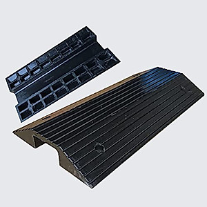 Threshold Ramp, Rubber Ramps for 2.4/3.1" Hight Door Threshold, Wheelchair Ramp Anti-Slip for Scooters Bike Motorcycle, Indoor Outdoor Doorways Bridge Threshold Ramp ( Color : Lxwxh , Size : 80x50x10