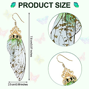 Jadive Butterfly Wing Drop Earrings, 4 Pairs, Multicolored, Dangle, Epoxy and Alloy, Women's Wedding Jewelry