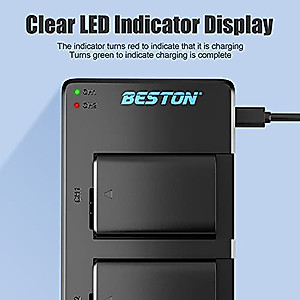 BESTON NP-FW50 Repacement Battery for Sony Camera and Charger for Sony ZV-E10 Alpha A7 A7II A7R A7RII A7S A7SII A55 A3000 A5000 A5100 A6000 A6300 A6400 A6500 Cyber-Shot DSC-RX10 II III IV Camera