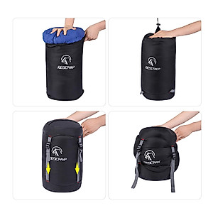 REDCAMP Nylon Compression Stuff Sack, Ultralight Sleeping Bag Compression Sack Great for Camping, Backpacking, Hiking, Black XL