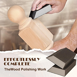 180 Grit Angled Sanding Blocks, Jamiikury Fine Sponge Sand Block Washable and Reusable, Wet & Dry Sandpaper Block for Wood Metal Drywall and Furniture Paint - Pack of 8