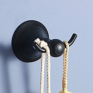 Alise Coat Hook Double Towel Robe Hook Clothes Hooks for Bathroom Kitchen Garage Table Cloakroom Wardrobe Swimming Pool,GOKE5102-B Matte Black Finish