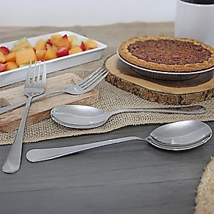 Cornucopia Serving Spoons & Large Serving Forks Set (4 pack, 2 of each); Buffet & Banquet Style Elegant Classic Serving Utensils