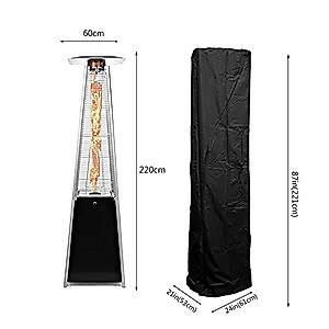 AKEfit Patio Heater Cover, 420D Garden Heater Covers Waterproof with Zipper Propane Square Heater Cover Fire Sense Outdoor Heater Cover for standing Heater