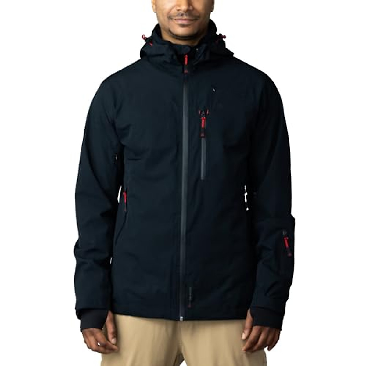 Apricoat Adventure 2.0 Men's Warm Winter Jacket Insulated, Hooded, Waterproof and windproof for Traveling, Hiking, Trekking, Camping, & All Sports Activities such as Snowboarding & Skiing-Black