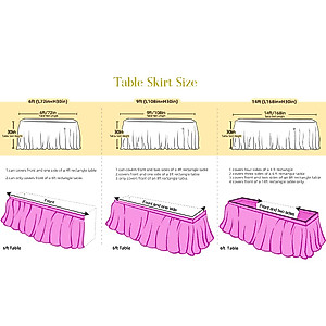 6ft Pink Tulle Table Skirt Baby Shower Tablecloth for Rectangle Tables or Round Tables Pink Ruffle Tutu Table Skirts for Princess Girls Butterfly Elephant Birthday Party Unicorn Table Decorations