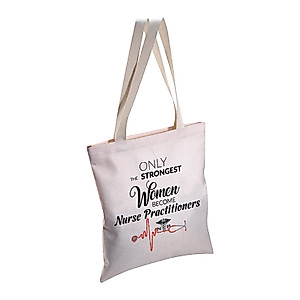 MBMSO Nurse Practitioner Tote Bag NP Gifts for Nurses Shoulder Bag only the Strongest Women Become Nurse Practitioners Shopping Bag (Nurse Practitioner Tote Bag)