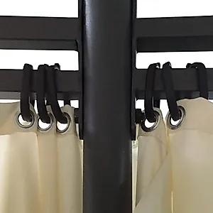 Round Gazebo with Curtains,Outdoor Gazebo, Backyard Gazebo,Garden Gazebo,Beach Gazebo,Wedding Party Tent,for Barbeque,Patio,Deck,Garden Party,Markets,Outdoor Events,BBQ,11' 5'' x 8' 9''