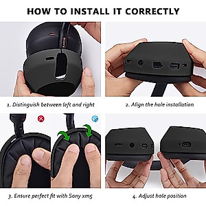 Silicone Case for Sony WH-1000XM5, Sony xm5 Wireless Headphones Protective case Cover,Black