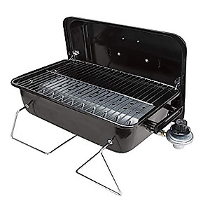 Duke Grills Omaha Go Anywhere Portable Gas Grill - Mini BBQ Propane Grill for Camping, RV, Tailgate - Cooks 8 hamburgers at once - Long Life Steel - Foldable Legs