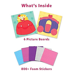 Skillmatics Art Activity - Fun with Foam Unicorns & Princesses, No Mess Sticker Art for Kids, Craft Kits, DIY Activity, Gifts for Boys & Girls Ages 3, 4, 5, 6, 7, Stocking Stuffers, Travel Toys