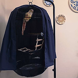 Alfie Pet - Ridley Bird Classic Round Dome Cage Cover - Color: Navy