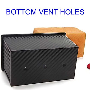 EGEN Bread Pan Loaf Pan for Baking with Lid, Non-Stick Carbon Steel Baking Bread Toast Mold Loaf Baking Pan Set (Black-2Pcs)