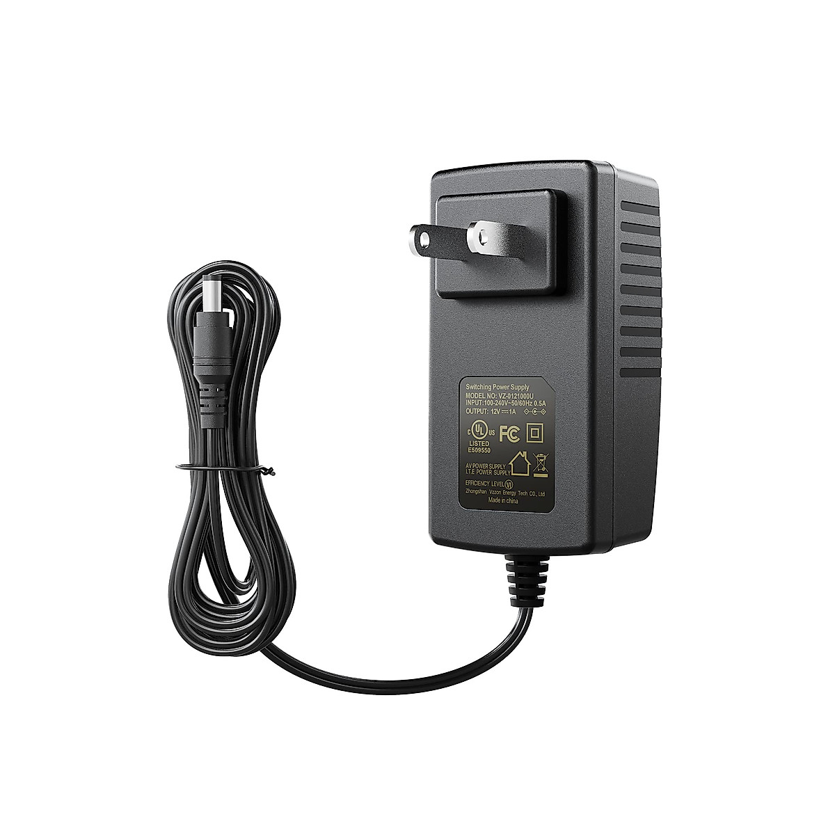 ZOSI DC 12V 1A 1000mA US CCTV Power Supply Adapter 3m Long Power Cords for Home Security Camera Surveillance System