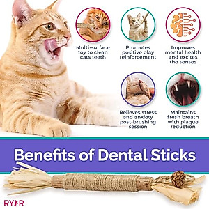 RYERCAT Silvervine Sticks for Cats - All-Natural Cat Chew Toy for Aggressive Chewers, Kitten Teething, and Dental Health - Silvervine Cat Toy for Hours of Fun and Relaxation (5 Pack)