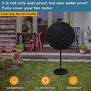 WHAIYIJIA Outdoor Fan Cover, Waterproof Dust Cover for 16-18" Standing Fan and Floor Fan, Compatible Pedestal Fan Cover for Indoor and Outdoor