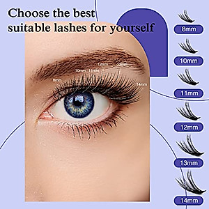 Cluster Lashes BUILOG Individual Eyelash Clusters 240Pcs 20D, False Eyelash DIY Lash Clusters Extension with Tweezer, Microbrush Stick, Mascara Wands Brush (Mix10-14mm)