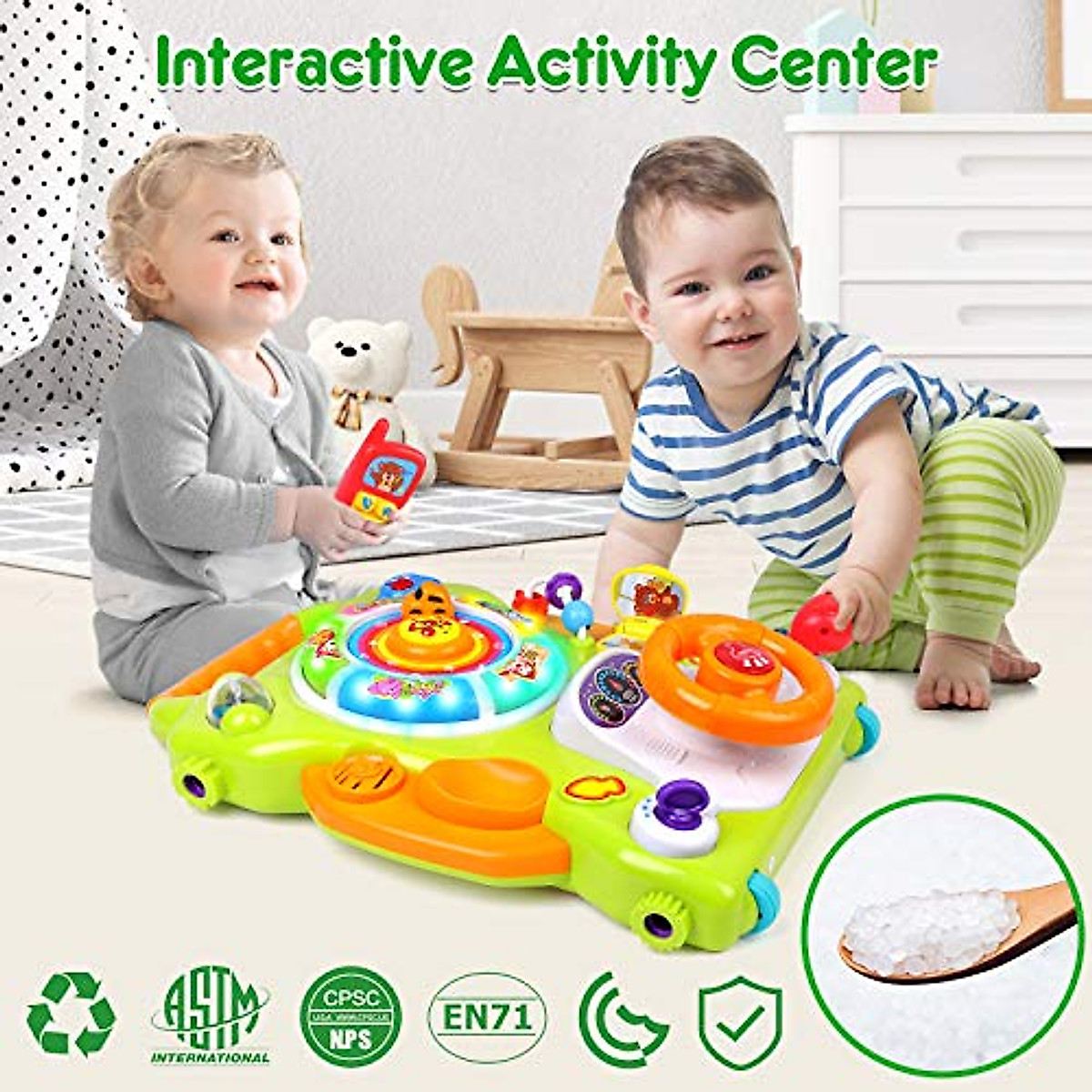 3-in-1 Baby Walker for Boy Girls Sit to Stand Toy Activity Center Drawing Board Infant Toys for 1 Year Old Birthday Gifts 9 12 18 Months 2 3 Year Old Kid Toddler Push Toy Musical Sound Light Effect