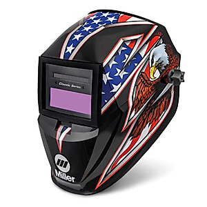 MILLER Welding Helmet,Black/Blue/Red/White