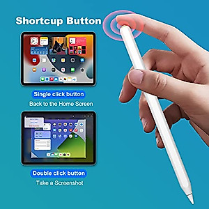 iPad Pencil Same as Apple Pencil 2nd Generation with Magnetic Wireless Charging, 13-Hour iPencil Stylus Compatible with iPad Pro 11in1/2/3/4, iPad Pro12.9in3/4/5/6, iPad Air4/5, iPad Mini 6 (White)