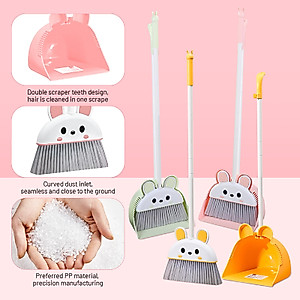 Generic Premium Long Reach Broom and Dustpan Set for Home Cleaning, Pink, 25cmx5cmx91cm