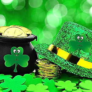 60 Pieces St. Patrick's Day Shamrock Cutouts Shamrock Decoration Mini Shamrock Paper Cutouts Irish Shamrock Cutouts for Classroom St. Patrick's Day Party Office DIY Paper Cutouts Crafts