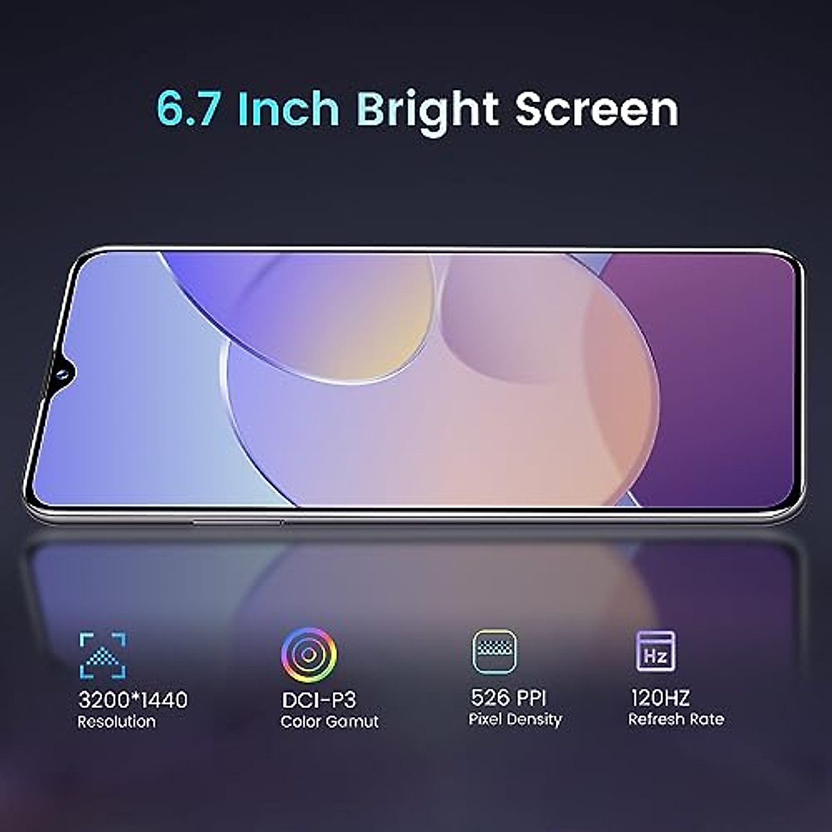 ExAchat K60 Pro Unlocked Cell Phone 5G, 6GB+256GB Android 13 Phones 6.7" FHD+Display 120HzD 64MP AI Camera Unlocked Smartphone 5500mAh 4G 5G Dual SIM/Face ID/GPS