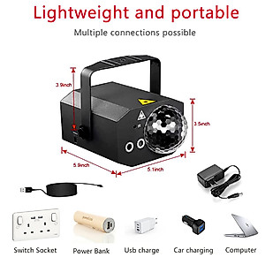 Disco Ball Party Lights,DJ Disco Lights with Remote Control Amosamz Multiple Patterns Projector for Parties Bar Club Christmas KTV Festivals Décor