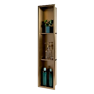 ALFI brand ABNP0836-BG Shower Niche, Brushed Gold 36 x 8 x 4