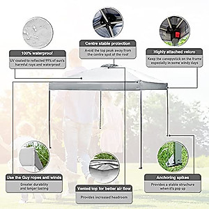 PHI VILLA Pop-up Canopy 10x10 Patio Tent Instant Gazebo Canopy with Wheeled Bag, Portable Lightweight Folding w/Adjustable Height,White