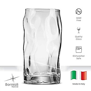 Bormioli Rocco Set Of 4 Sorgente Glasses, Crystal-clear Cocktail Glasses Barware, For Bourbon, Scotch, Water, Juice, Drinking Glasses Set, Made In Italy. (Highball)