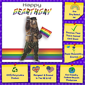 Cult Kitty - Happy Bearthgay - LGBTQ Birthday Card - Funny Gay Birthday Card - Lesbian Birthday Card, Gay Friend Birthday Card, Pride birthday card- Coming Out, LGBT Greeting Cards