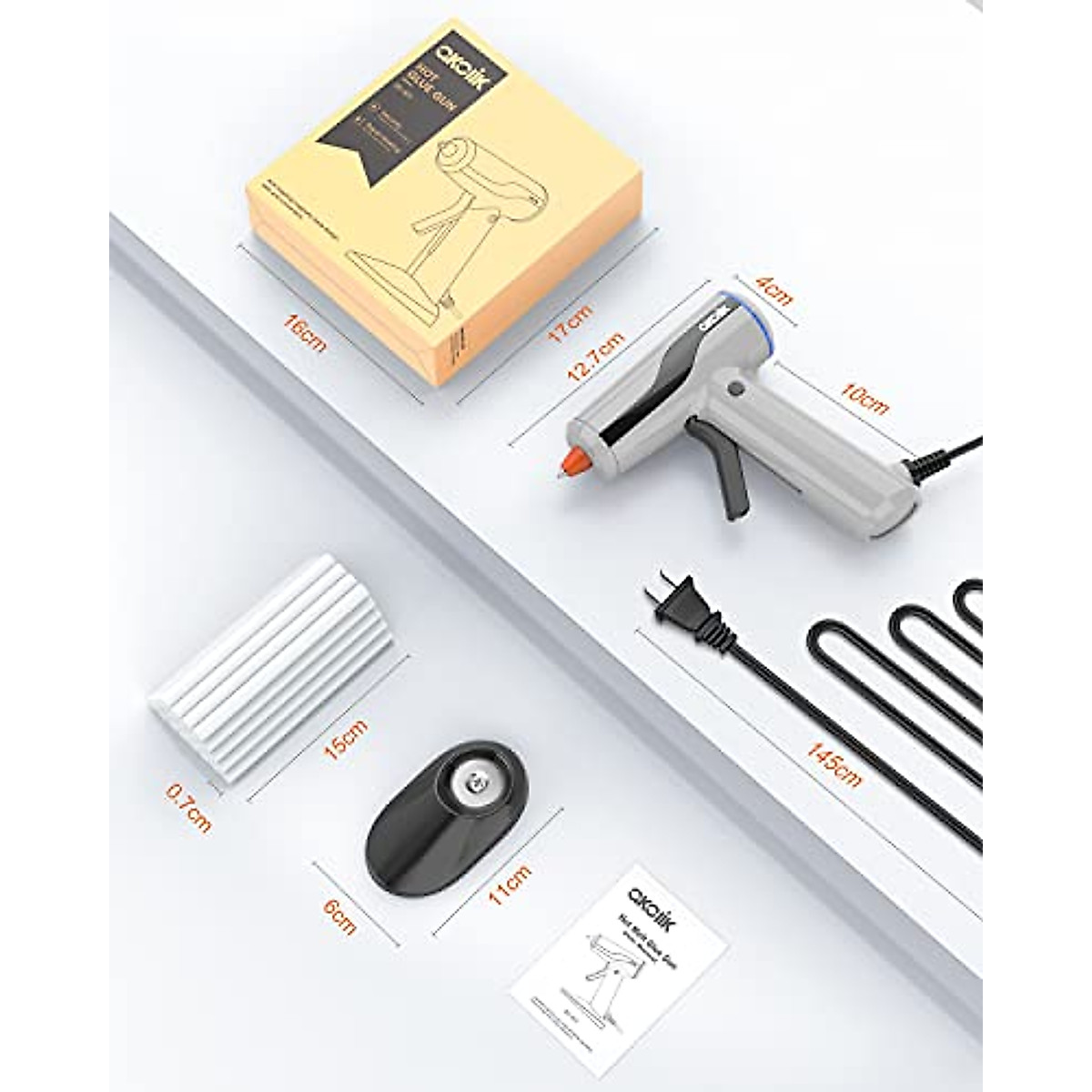 akolik 50W Mini Hot Glue Gun, Anti-Drip Fast Preheating Mini Glue Gun Kit with 30 PCS Glue Sticks for DIY, Arts & Craft, Home Repairs, and Decorations 50W