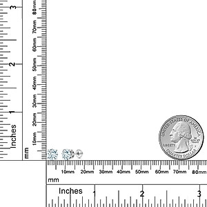 Gem Stone King 14K White Gold Sky Blue Aquamarine Stud Earrings For Women (1.50 Cttw, Gemstone Birthstone, Round 6MM)