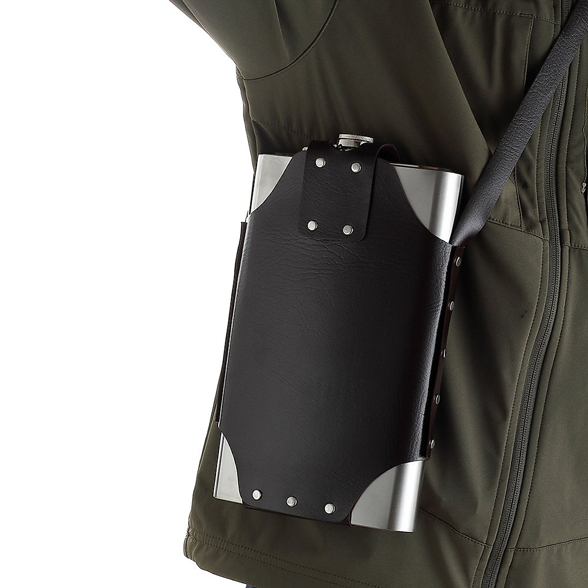 YWQ 64 oz Classic Style Stainless Steel Liquor Whiskey Hip Flask Silver