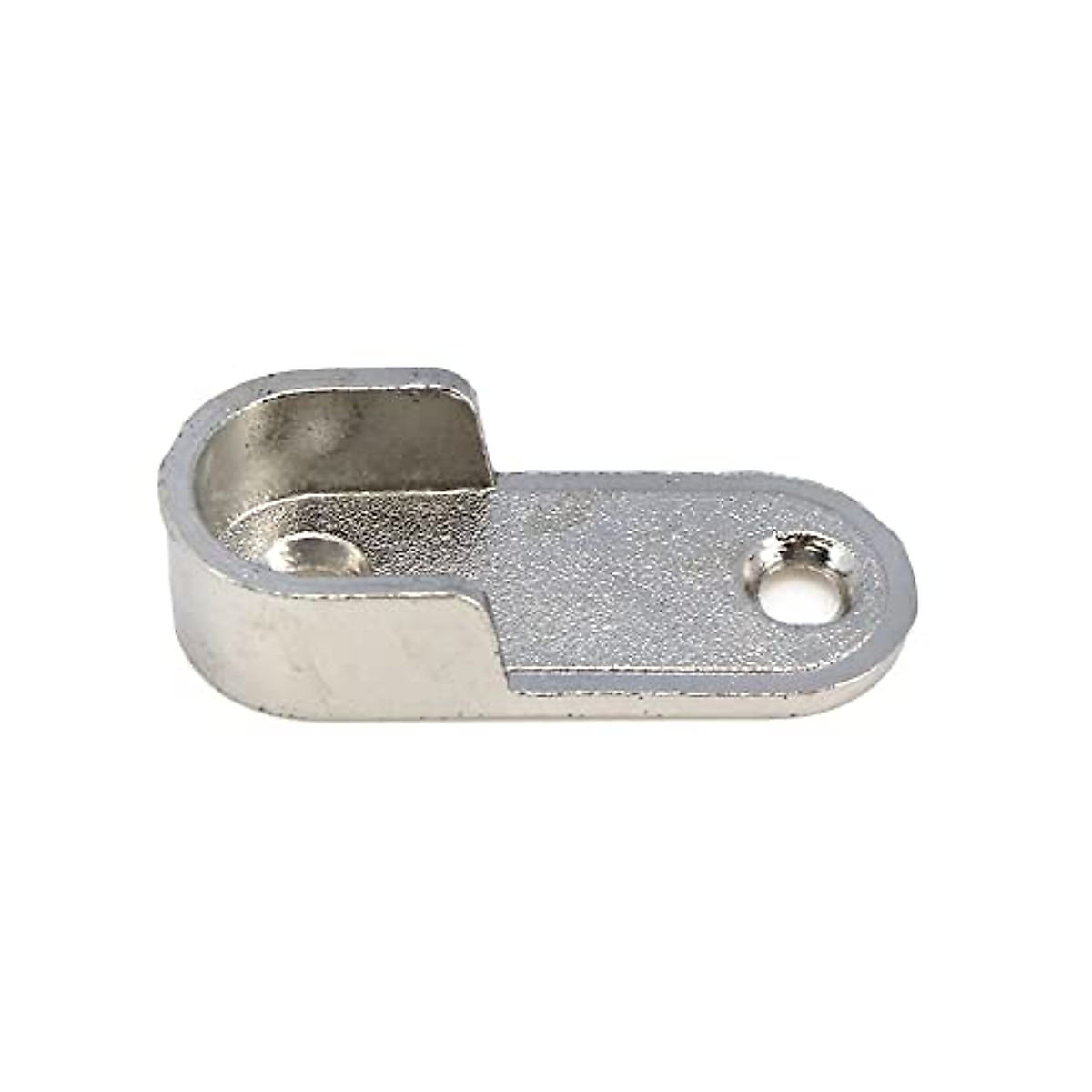 Mcredy 2 Pair Zinc Alloy Oval Hanging Rail Rod Holder End Bracket Support for Wardrobe Closet Silver 0.63" Inner Size