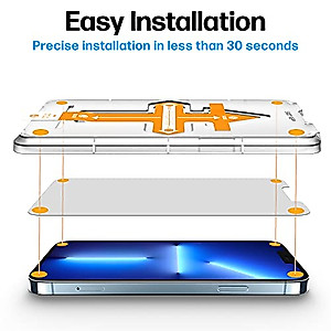 Power Theory Designed for iPhone 13 Pro/iPhone 13 Screen Protector Tempered Glass [9H Hardness], Easy Install Kit, 99% HD Bubble Free Clear, Case Friendly, Anti-Scratch, 2 Pack