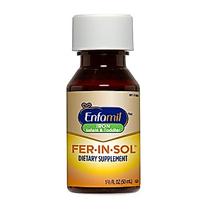 Enfamil Fer-In-Sol Iron Supplement Drops for Infants & Toddlers, Supports Brain Development, 50 mL Dropper Bottle, Pack of 2