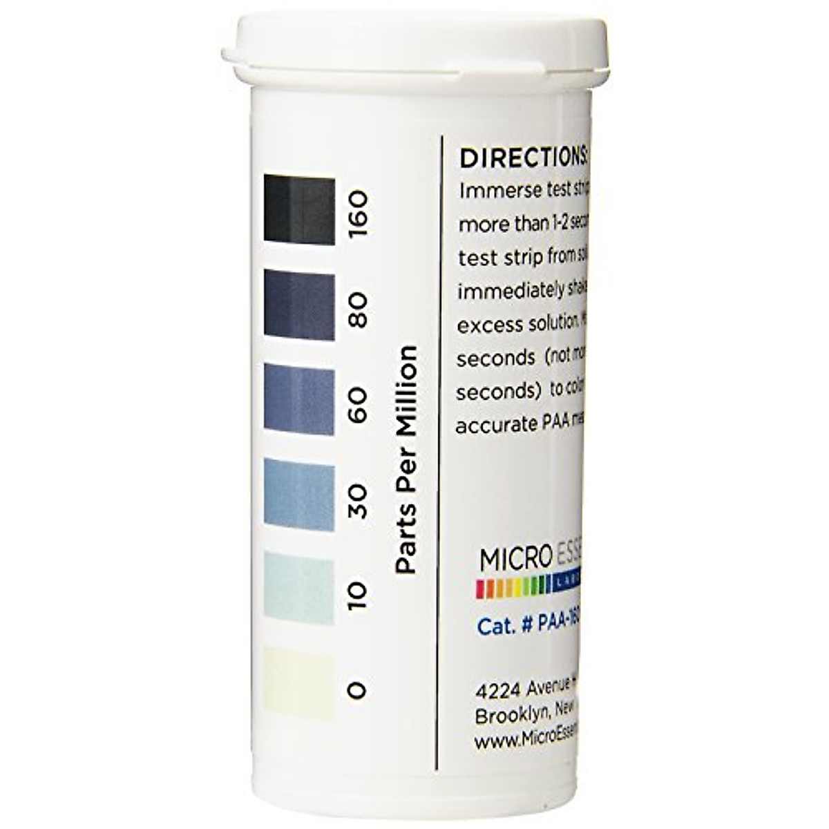 MicroEssential PAA160 Peracetic Acid Test Strips 0-160 PPM