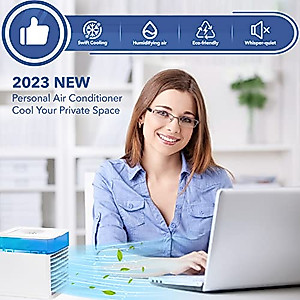 Portable Air Conditioners，USB Rechargeable Portable AC Unit, Small Air Conditioner AC Unit with 3 Fresh Wind Speeds for Personal, Mini Air Conditioner for Room Camping Car Office Ourtdoors