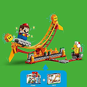 LEGO Super Mario Lava Wave Ride Expansion Set 71416, with Fire Bro and 2 Lava Bubbles Figures, Collectible Toy to Combine with a Starter Course Game