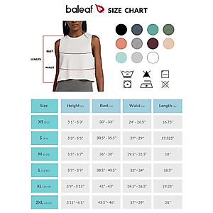 BALEAF Workout Tops for Women Crop Tank Top Quick Dry Athletic Gym Exercise Sleeveless Shirts Muscle Yoga Loose Fit White S