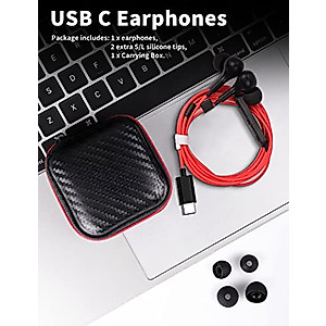 Usb C Headphone Wired Earbuds Magnetic in-Ear Type C Earphone with Microphone for Samsung Galaxy A53 S23 Ultra S22 S21 S20 Google Pixel 7 6 6a iPad 10