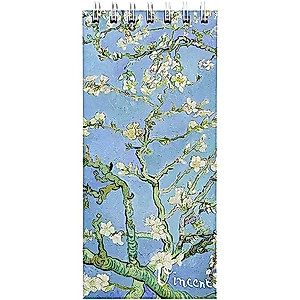 The Gifted Stationery 3-Pack Vincent Van Gogh Designs Spiral Memo Notepads with Hard Cover & Lined Paper, 8.4 inches Long x 3.75 inches