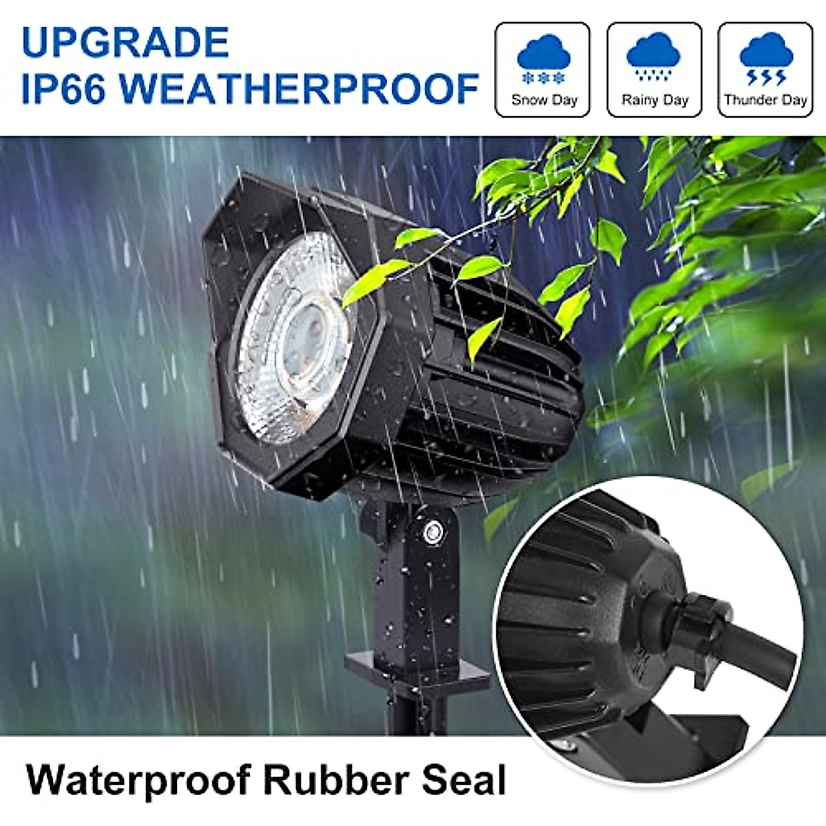 MEIKEE 15W LED Landscape Lights IP66 Waterproof Wall Lights 2-in-1 Outdoor Low Voltage Spotlight Warm White Garden Pathway Lights for Yard Walkway Patio (Matte Black, 1 Pack)