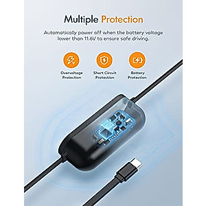 iZEEKER 11.5ft Type-C USB Hardwire Kit Fuse for Dash Cam, Widely Compatible with 11.5V-40V Car Dashcam Charger Pord