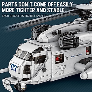 Mocsage Modern Military Helicopter Modular Building Blocks Set, 2192Pcs 1/35 for Sikorsky CH-53E Super Stallion Airplane Cosntruction Toys for MOC Lovers