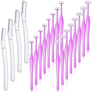 20 Pcs Eyebrow Razor for Women T Shaped Dermaplane Face Razor Eyebrow Trimmer Facial Razor with Cover Eyebrow Shaver Face Hair Remover Tool for Women Girls, 2 Style