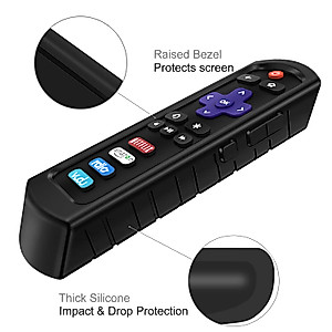 Fintie Protective Case for Roku Steaming Stick 3600R, TCL Roku TV RC280 RC282 Remote - CaseBot (Honey Comb Series) Light Weight (Anti Slip) Shock Proof Silicone Remote Controller Cover,Light Blue Glow